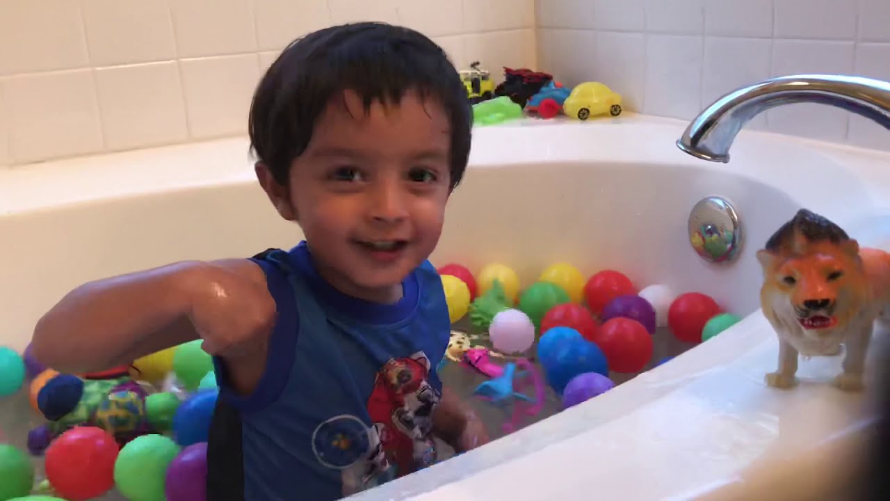 Viaan's GIANT BALL PIT Surprise Toys Challenge! Kid's fun educational ...