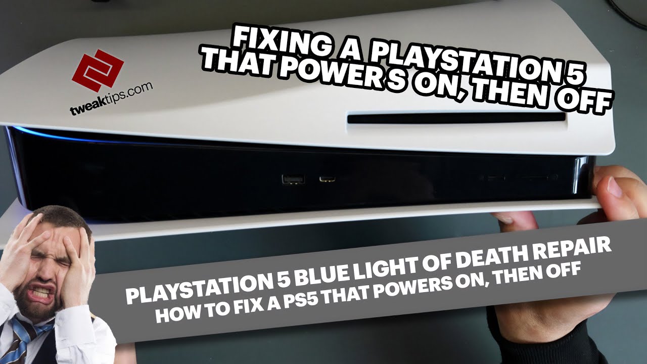 Fixing a Blue Light On then Off issue on a PlayStation 5. The PS5 1 ...