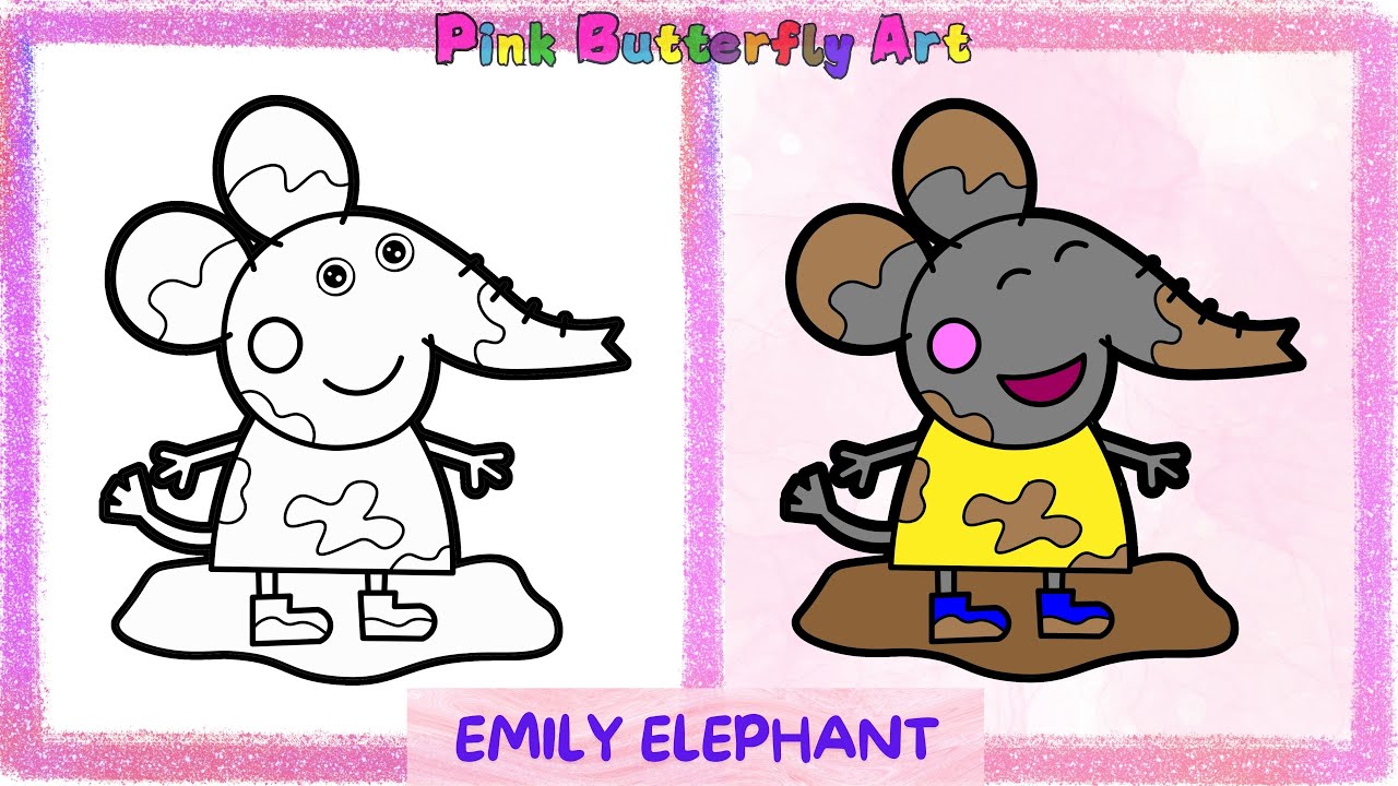 How to Draw Emily Elephant in Muddy Puddles | Drawing Animation for ...