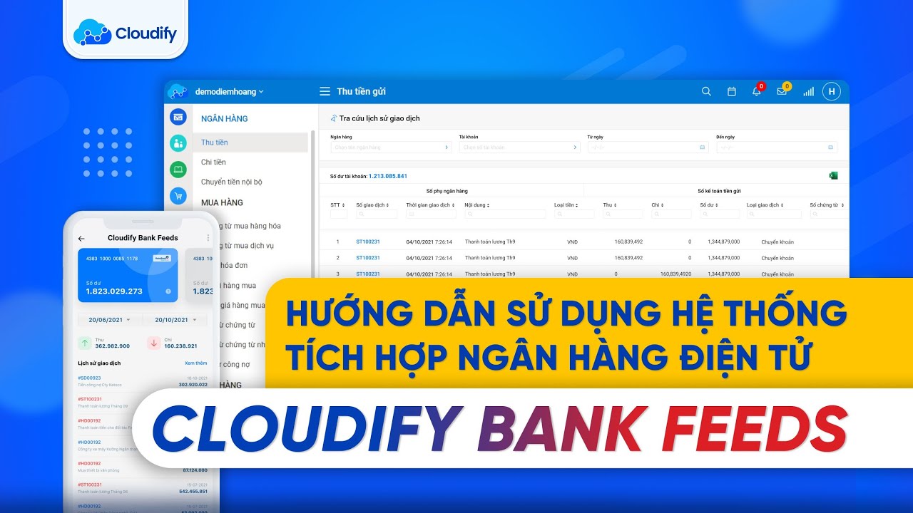 Hướng dẫn sử dụng hệ thống tích hợp ngân hàng điện tử Cloudify Bank Feeds - YouTube