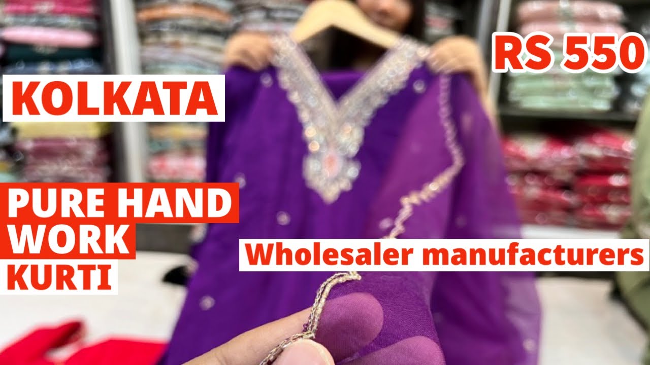 Kolkata Pure Handwork Kurti 3 Piece Suit | Kolkata Cotton & Fancy Kurti ...