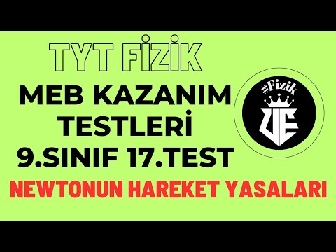 MEB Kazanım Fizik Testleri 9.Sınıf 17.Test - Newtonun Hareket Yasaları