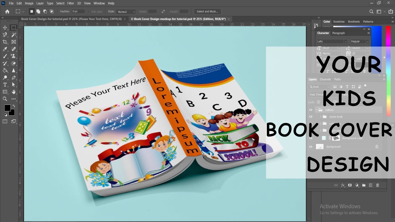 HOW TO MAKING FRONT AND BACK CHILDREN BOOK COVER DESIGN, book cover ...