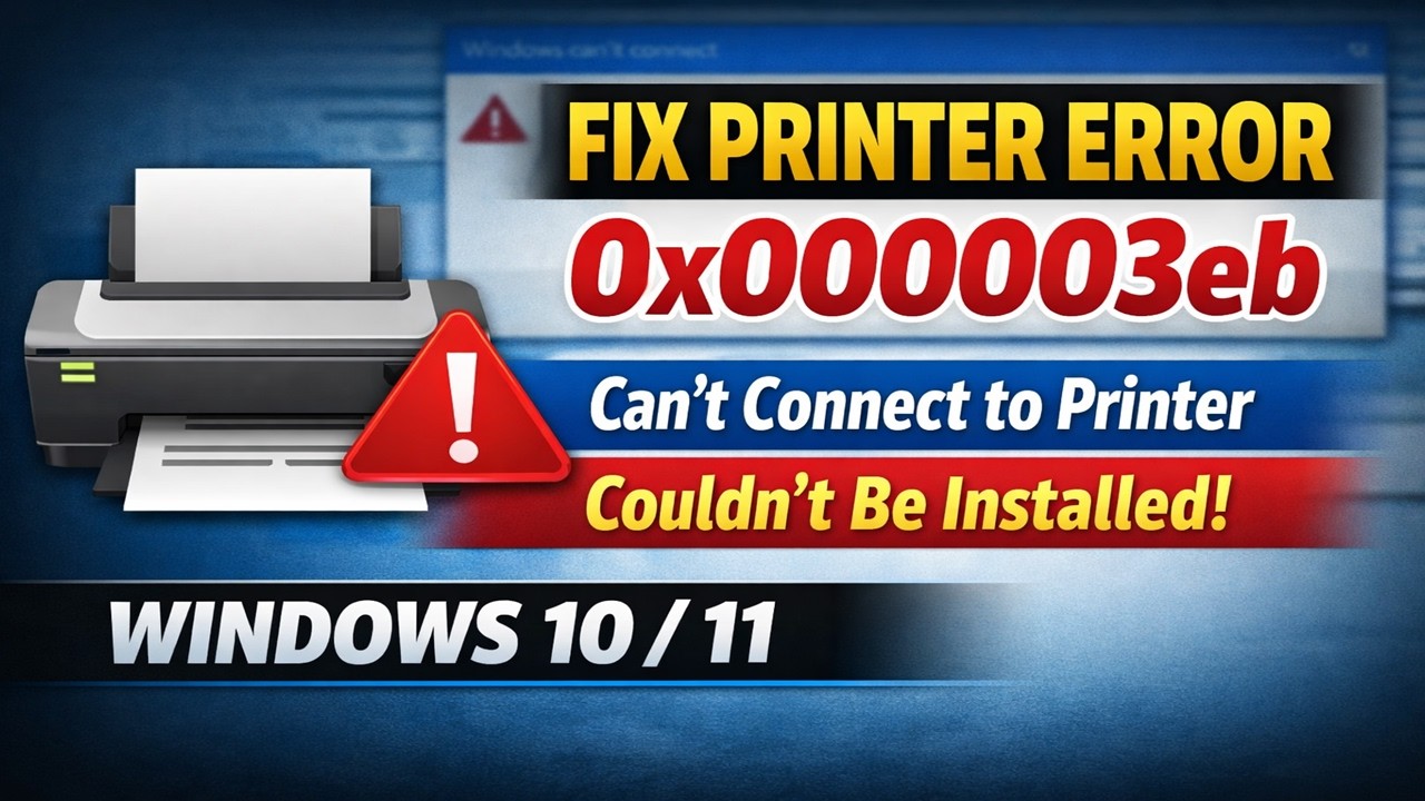 How to Fix Printer Error 0x000003eb in Windows 10 / 11 | Windows Can’t ...