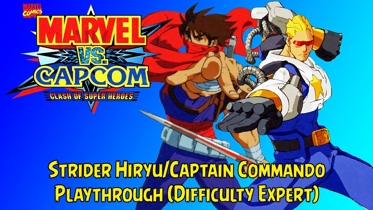 Marvel vs Capcom 1: Strider Hiryu🐱‍👤/Captain Commando⭐ Playthrough ...
