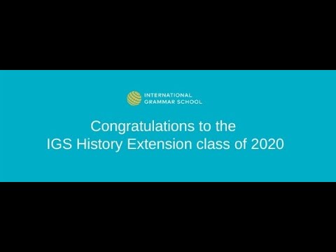Dr Bruce Dennett congratulates the IGS Extension History Class of 2020 ...