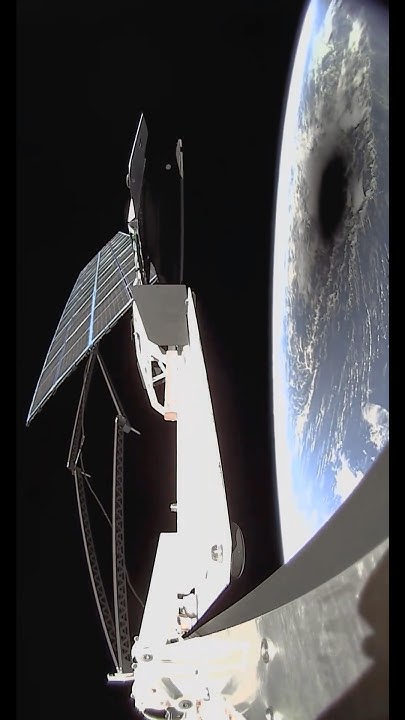 FROM SPACE! Solar Eclipse Captured By Starlink Satellite - YouTube