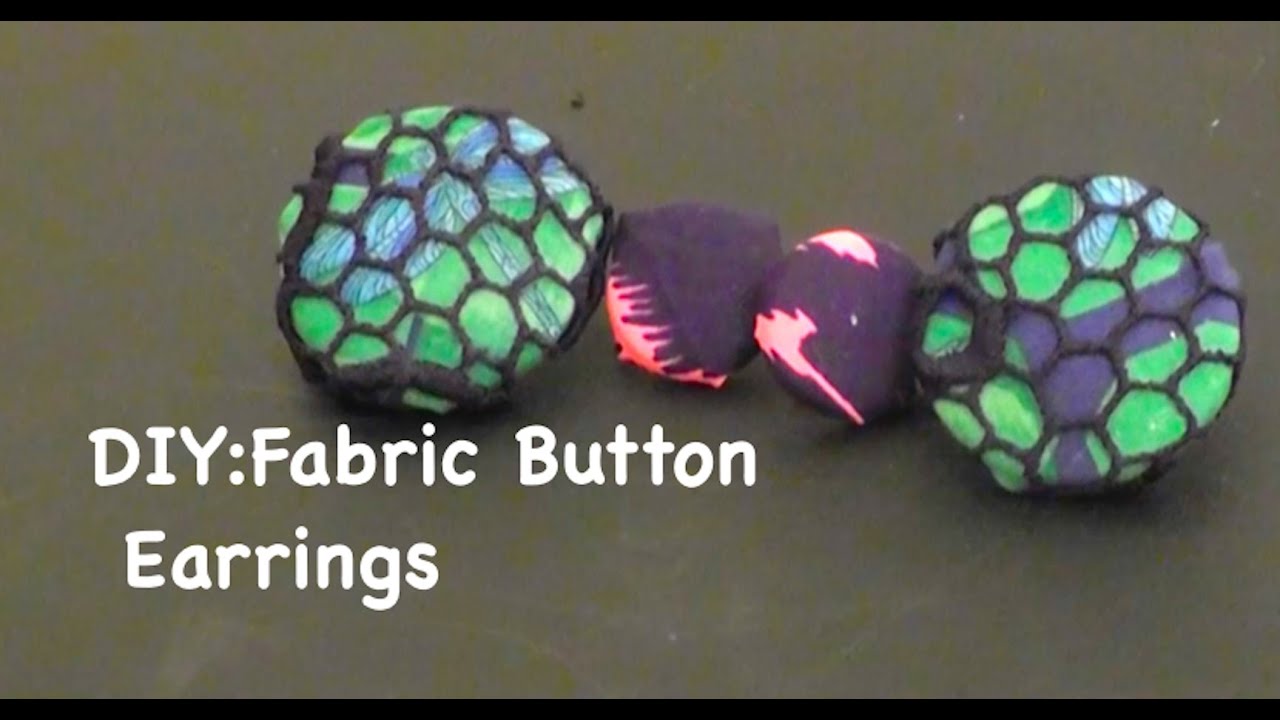 DIY:Fabric Button Earrings Tutorial . Simple Steps / Ankara - YouTube