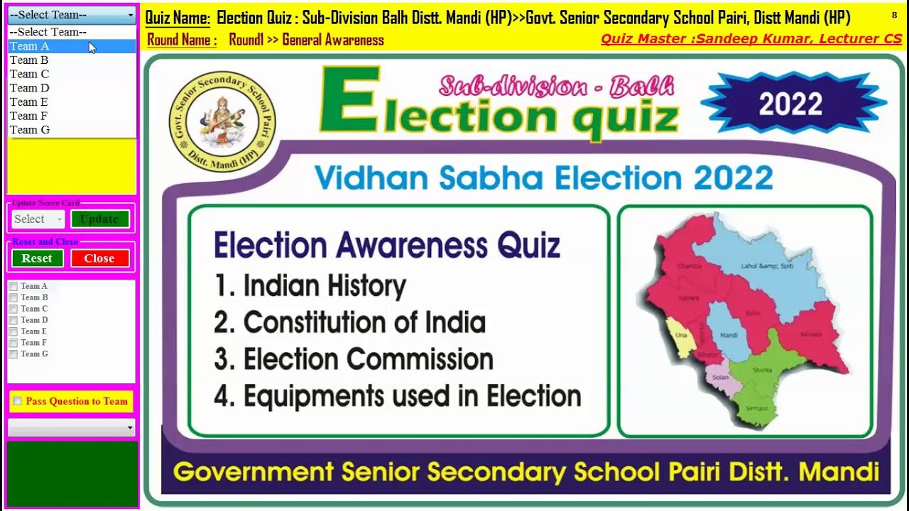 Election Quiz 2022 @ GSSS Pairi District Mandi : Himachal Pradesh - YouTube