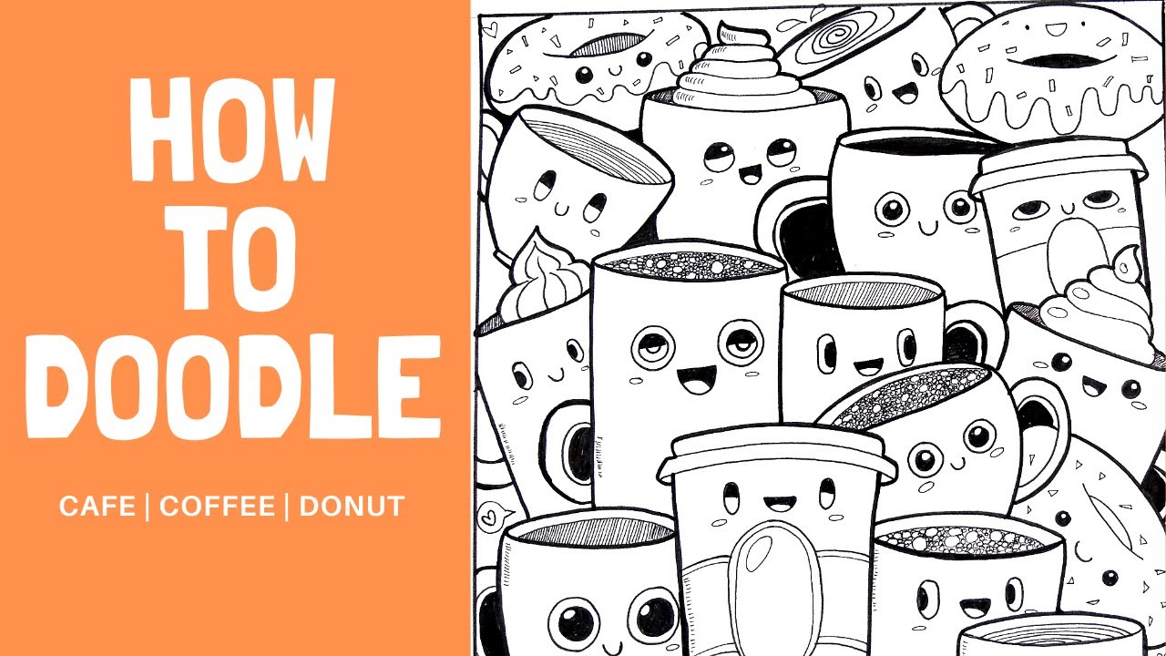 Doodle Art | Day 64 ~ Cafe Doodles | Coffee Doodles | Donut Doodles ...