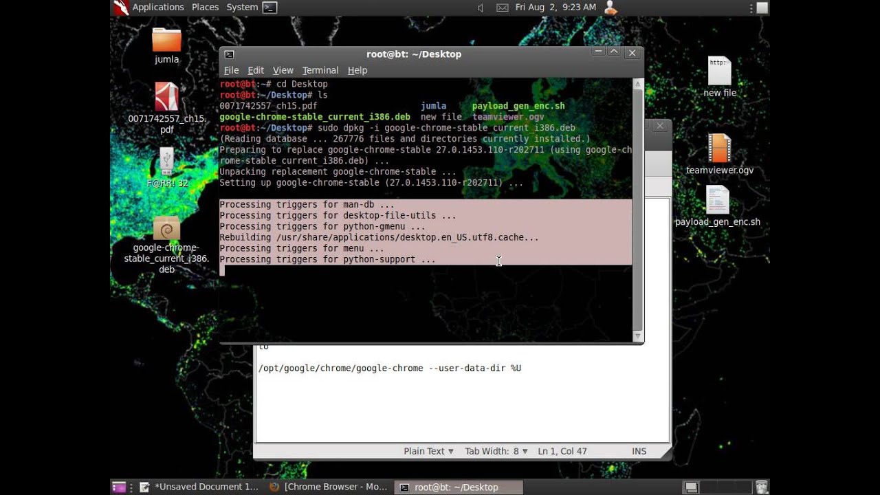 install google chrome in backtrack 5 r3 - YouTube