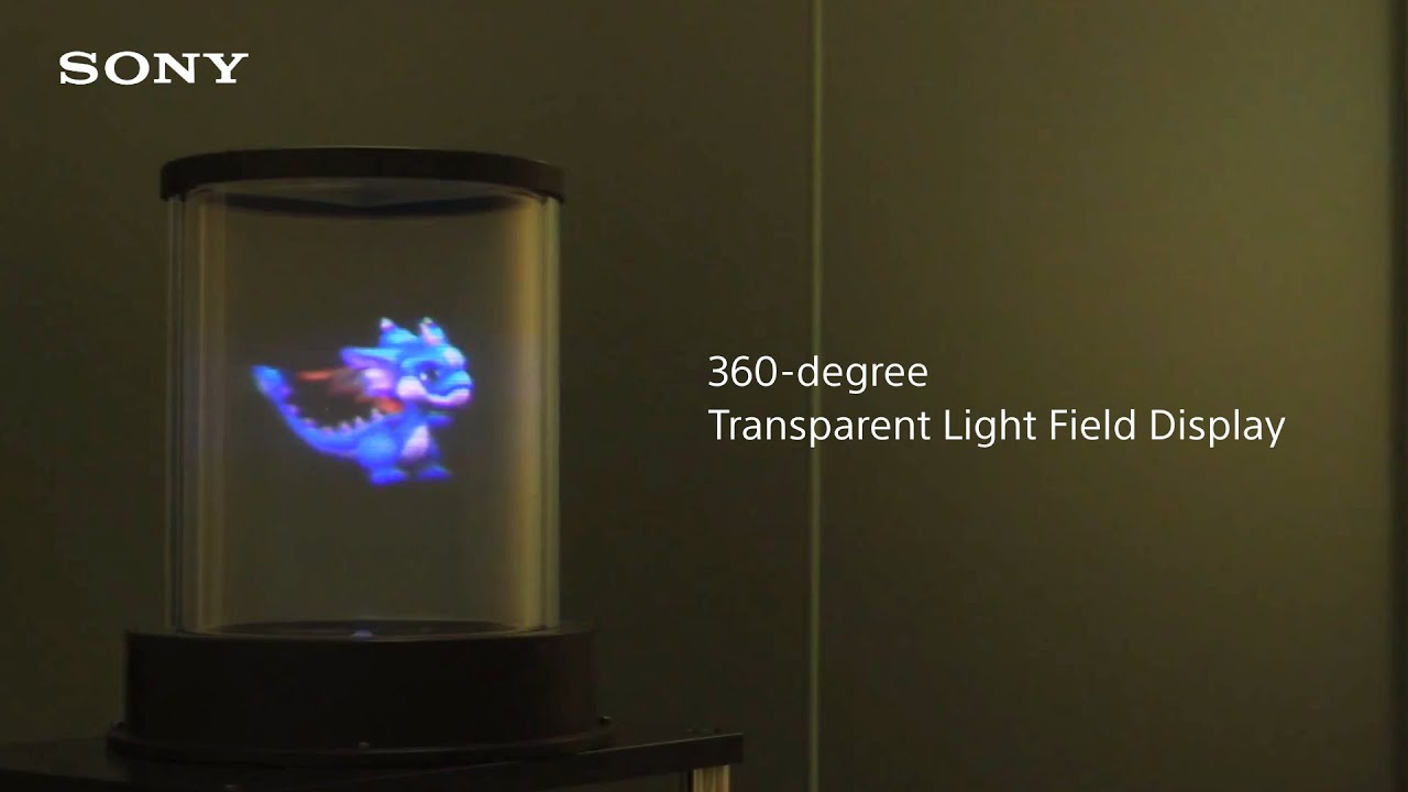 全周囲から3D映像を楽しめる360°透明ライトフィールドディスプレイ - YouTube