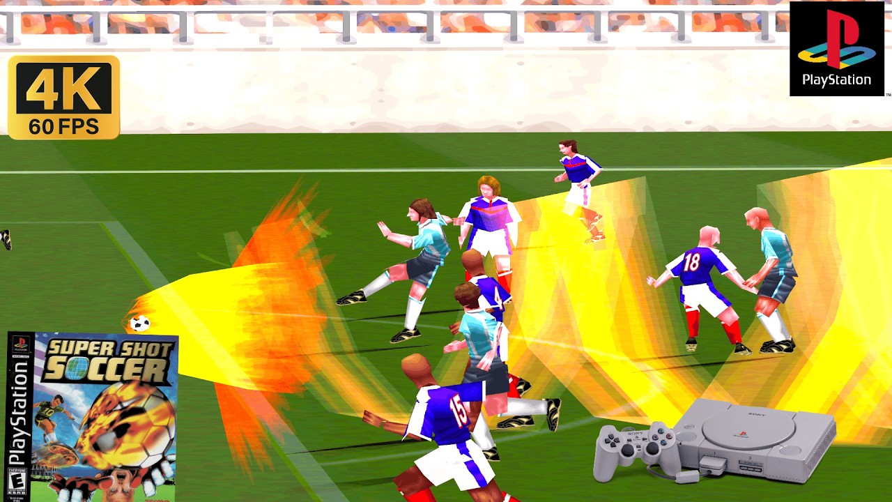 Super Shot Soccer (2002) Sony PlayStation (PS1) Gameplay in HD～4K 60FPS ...