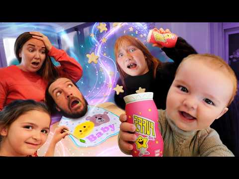 MAGiC BABY PUFFS for DAD and ENZO!!  Adley brings CRAZY BABiES back with Cereal Challenge & Cartoon