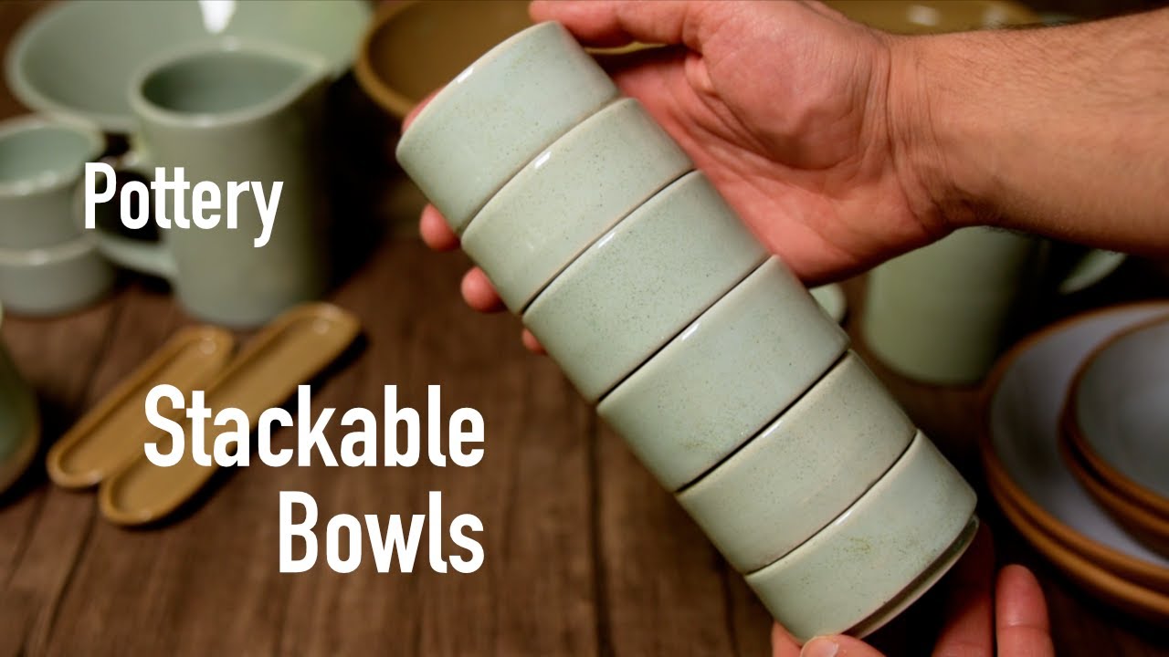 Making Pottery Stackable Bowls - YouTube