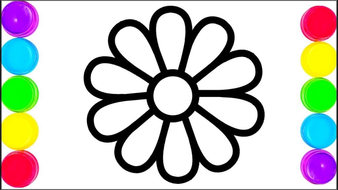 How to draw a Flower Step by Step for Kids | Flower Drawing Lesson ...
