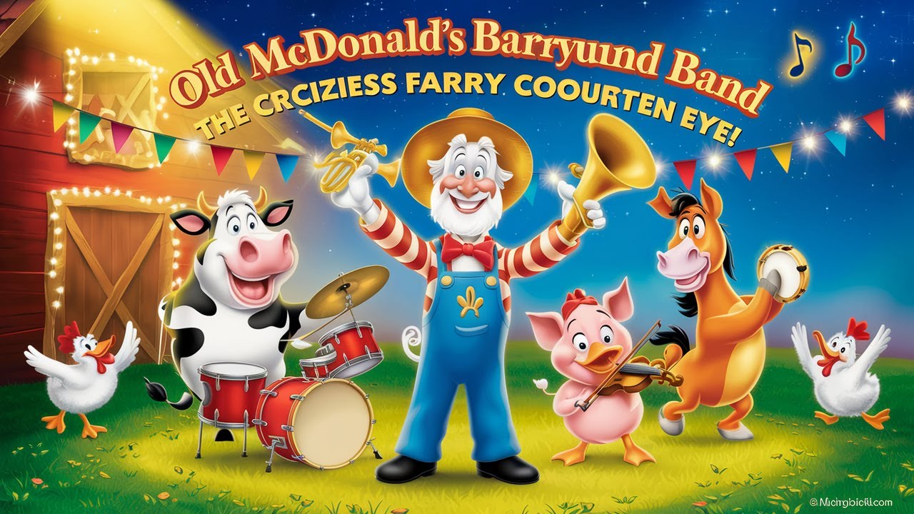 Old McDonald’s Barnyard Band | Fun Kids Song & Nursery Rhyme! 🐄🐷🎺 - YouTube