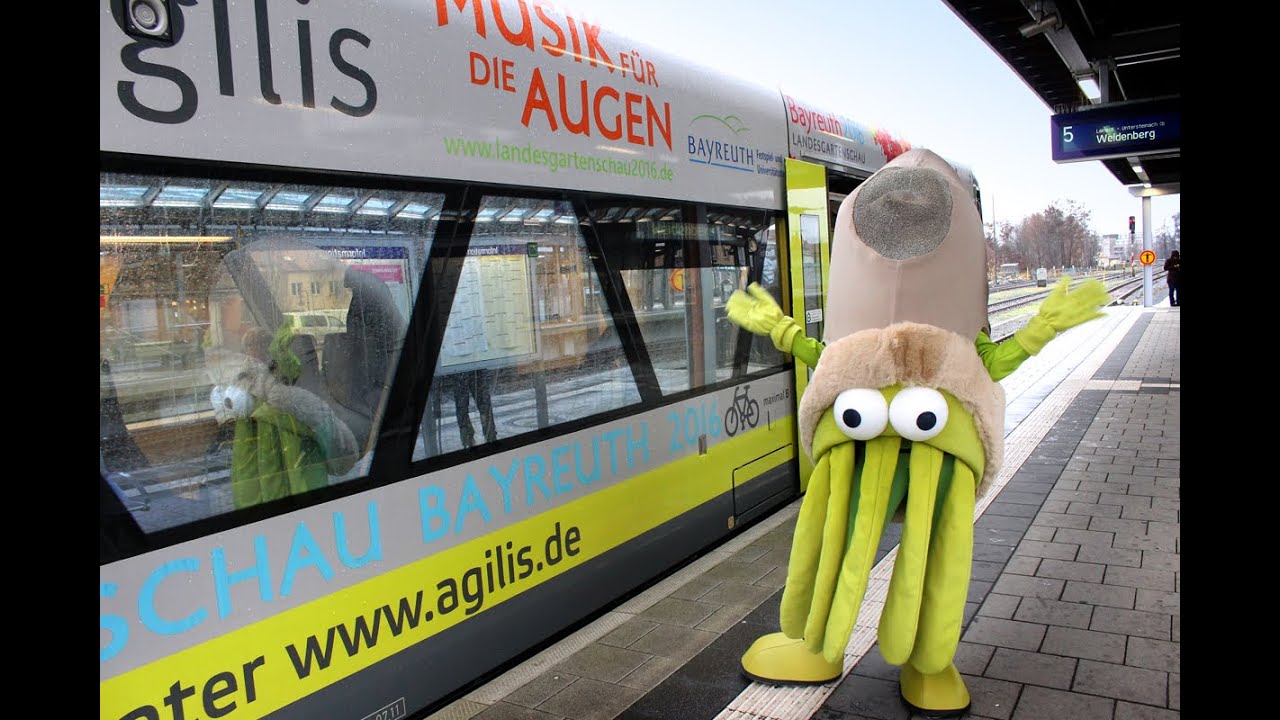 agilis-Zug wirbt für Bayreuth und die Landesgartenschau - YouTube