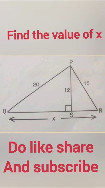 Find the value of x by Pythagoras theorem - YouTube
