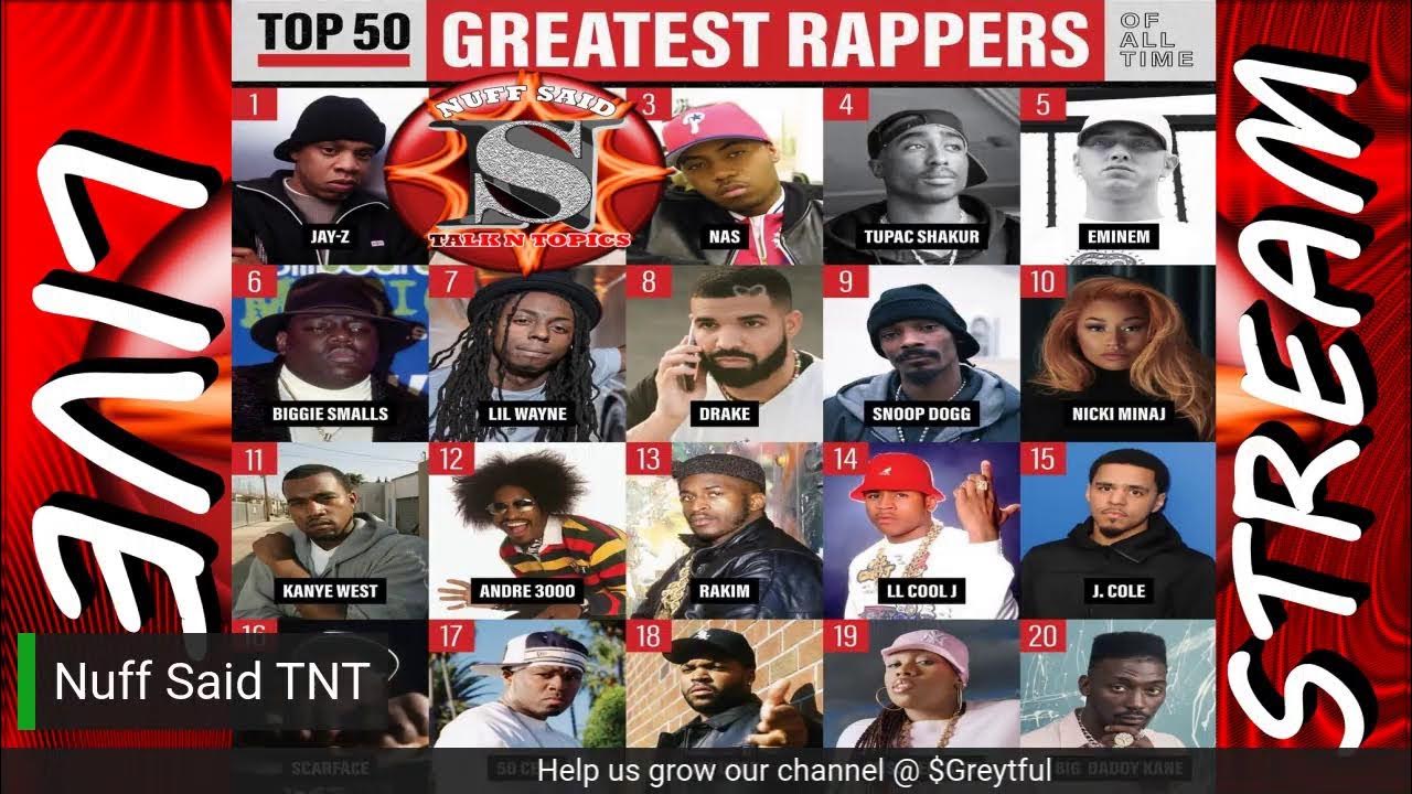 Billboard/Vibe Magazine Top 50 Rappers of all Time discussion wit ...
