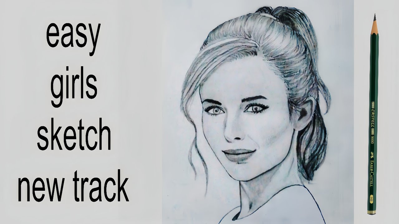 Easy Girl Sketch Drawing Step by Step | Beautiful Girl Face Drawing ...