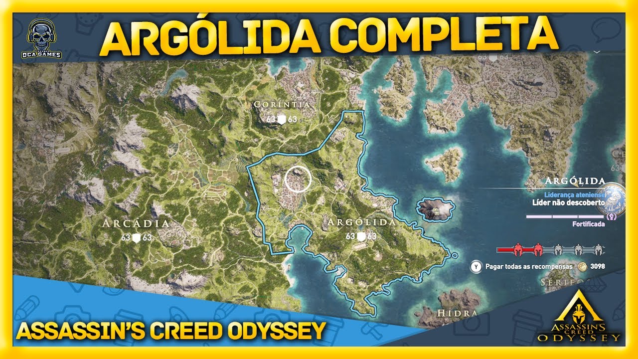 ASSASSIN'S CREED ODYSSEY - ARGÓLIDA COMPLETA 100% - TODOS BAÚS E ...