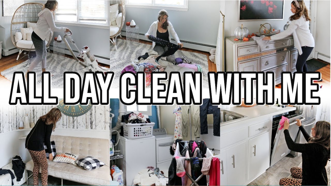 ALL DAY WHOLE HOUSE CLEAN WITH ME || EXTREME CLEANING MOTIVATION - YouTube