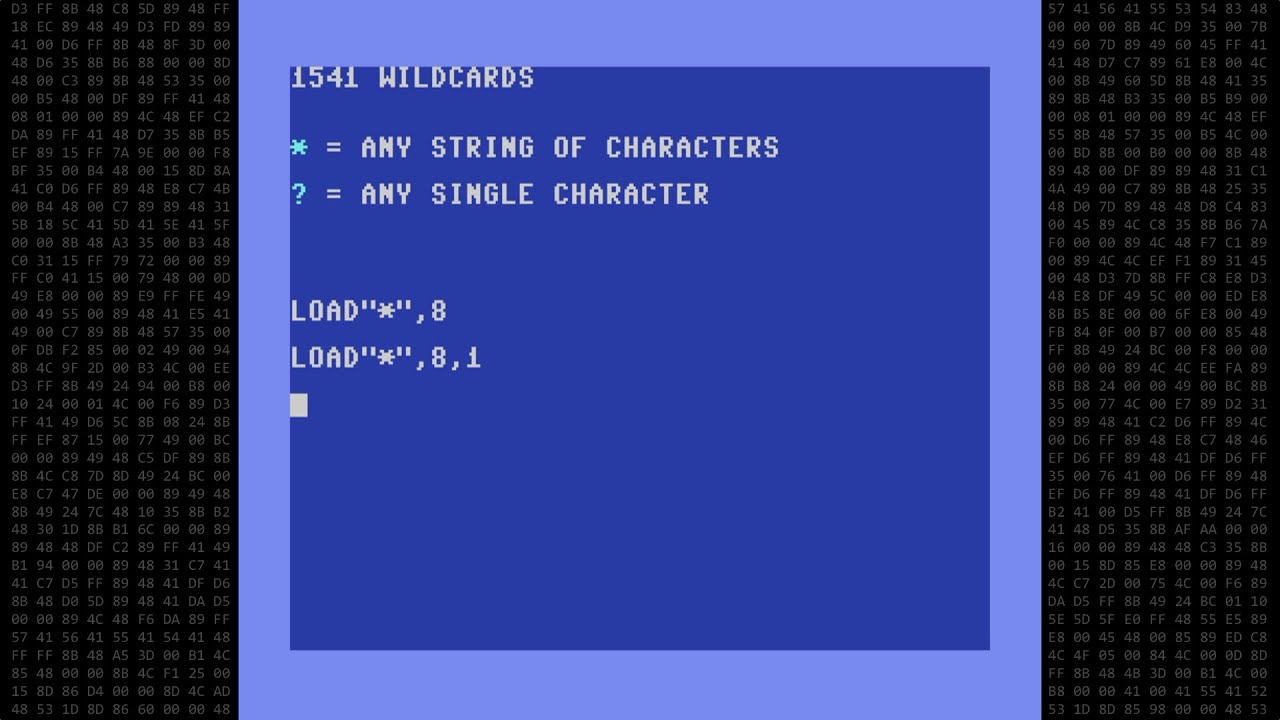 Using Wildcards on the C64 and 1541 floppy drive - YouTube