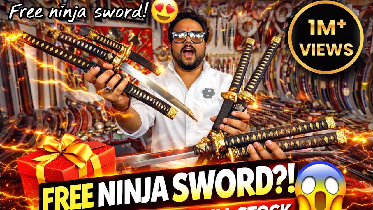 Ninja Katana Full Stock 😱 | Free Ninja Sword? | India Sword Shop Tour ...