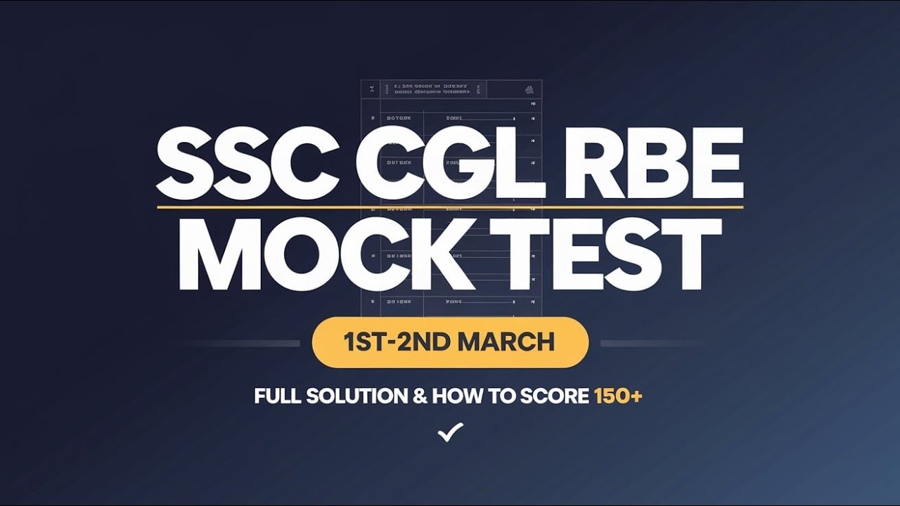 SSC CGL RBE Live Mock Test (1st-2nd March) | Full Solution & Analysis ...