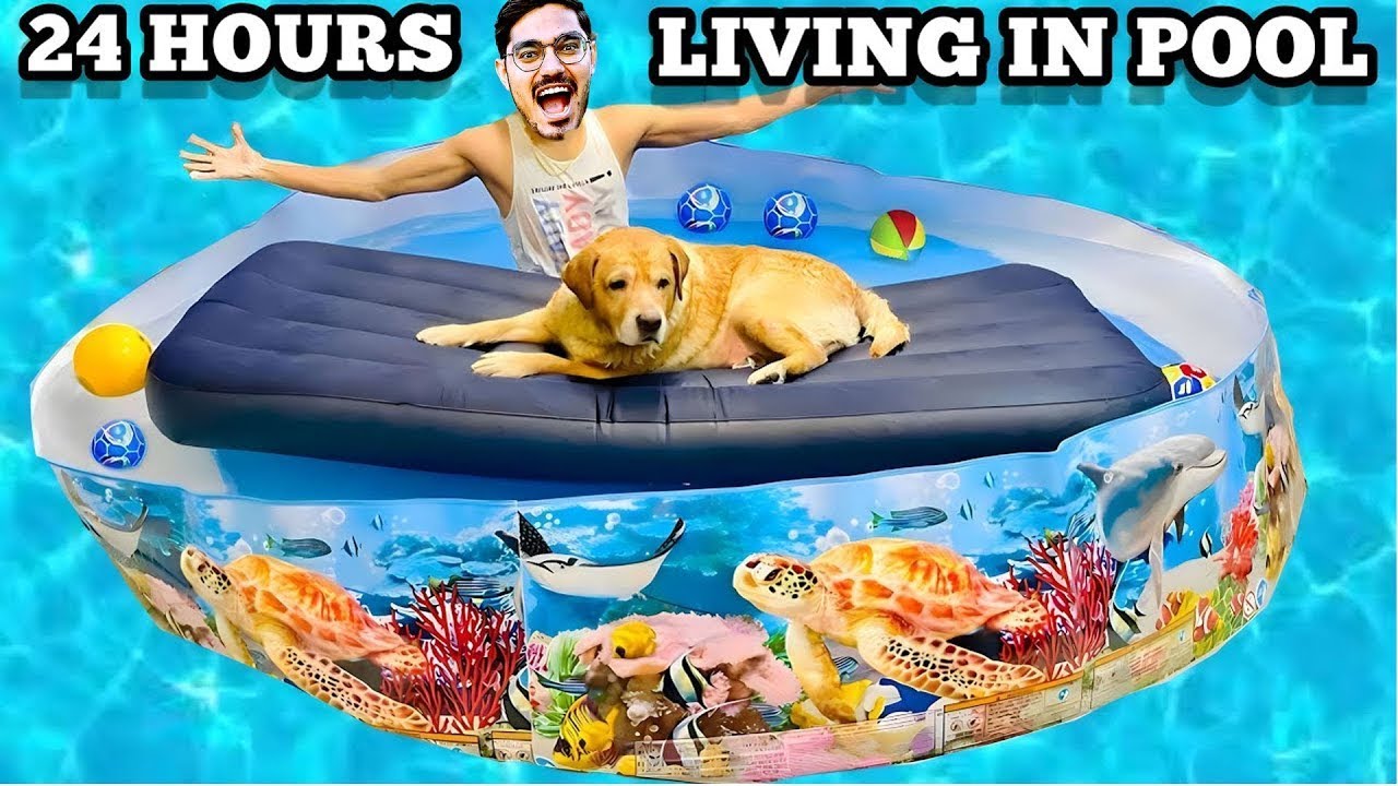 24 Hours in Swimming Pool Challenge अब 24 घंटे इस पूल से बाहर नहीं आ ...