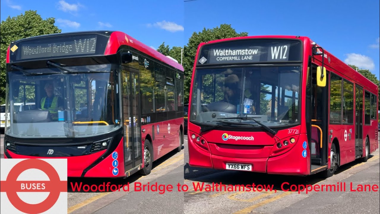 Full Route Visual-London Bus Route W12 Woodford Bridge to Walthamstow ...