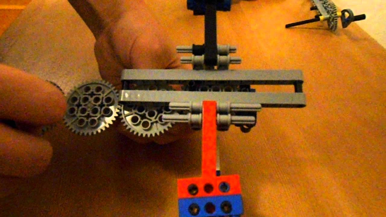 Lego device turns circular motion into linear motion - YouTube