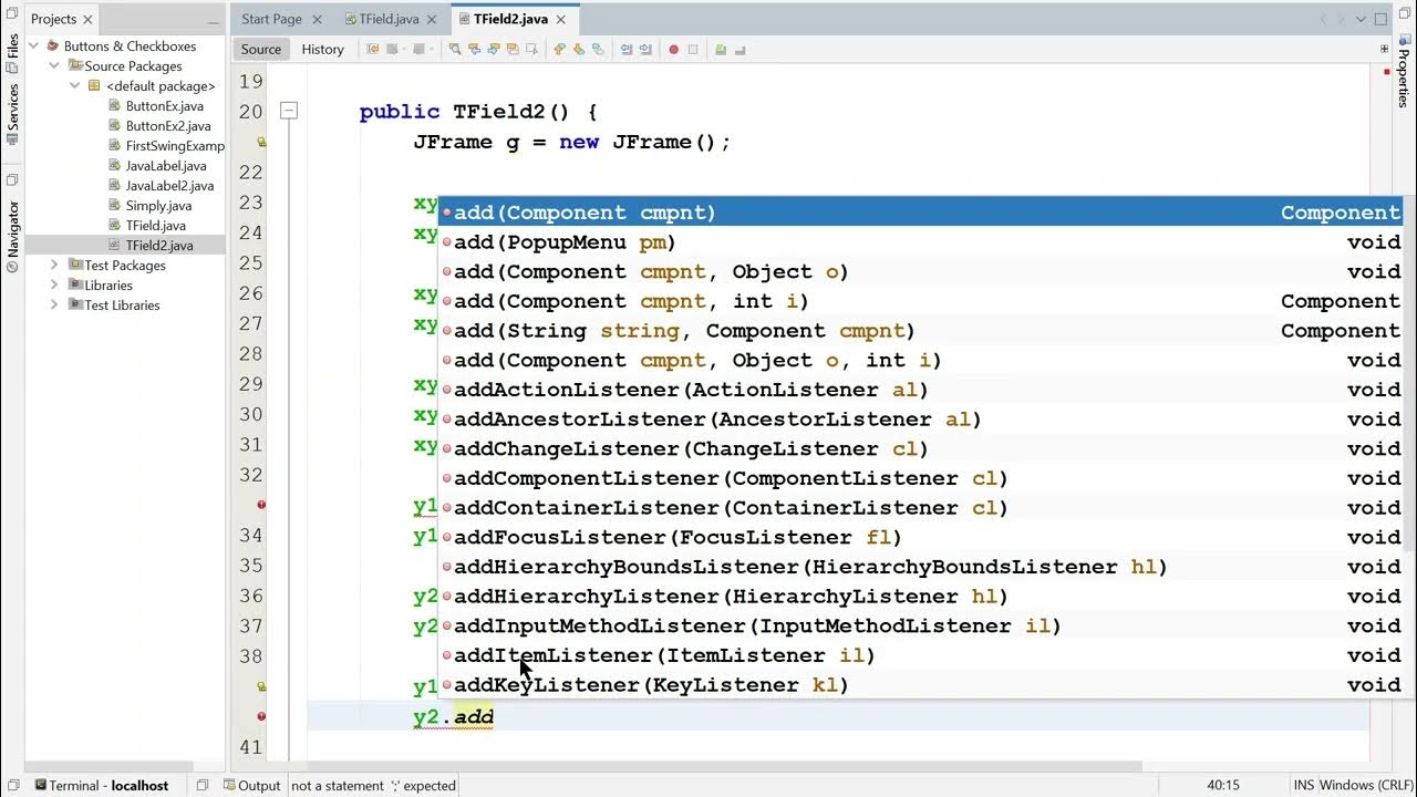 Java Swing Jtextfield And Actionlistener Youtube