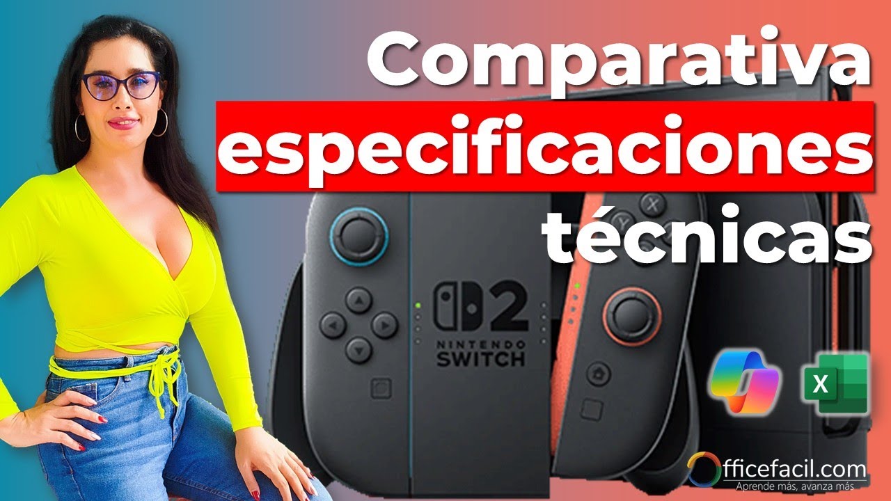 Análisis de datos técnicos de NINTENDO SWITCH 2 con #copilot y #excel ...