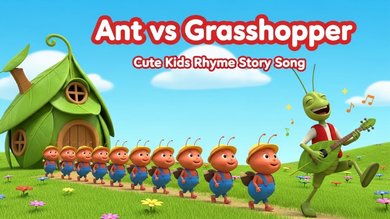 The Ant & The Grasshopper | Fun Kids Song with Happy Lesson - YouTube