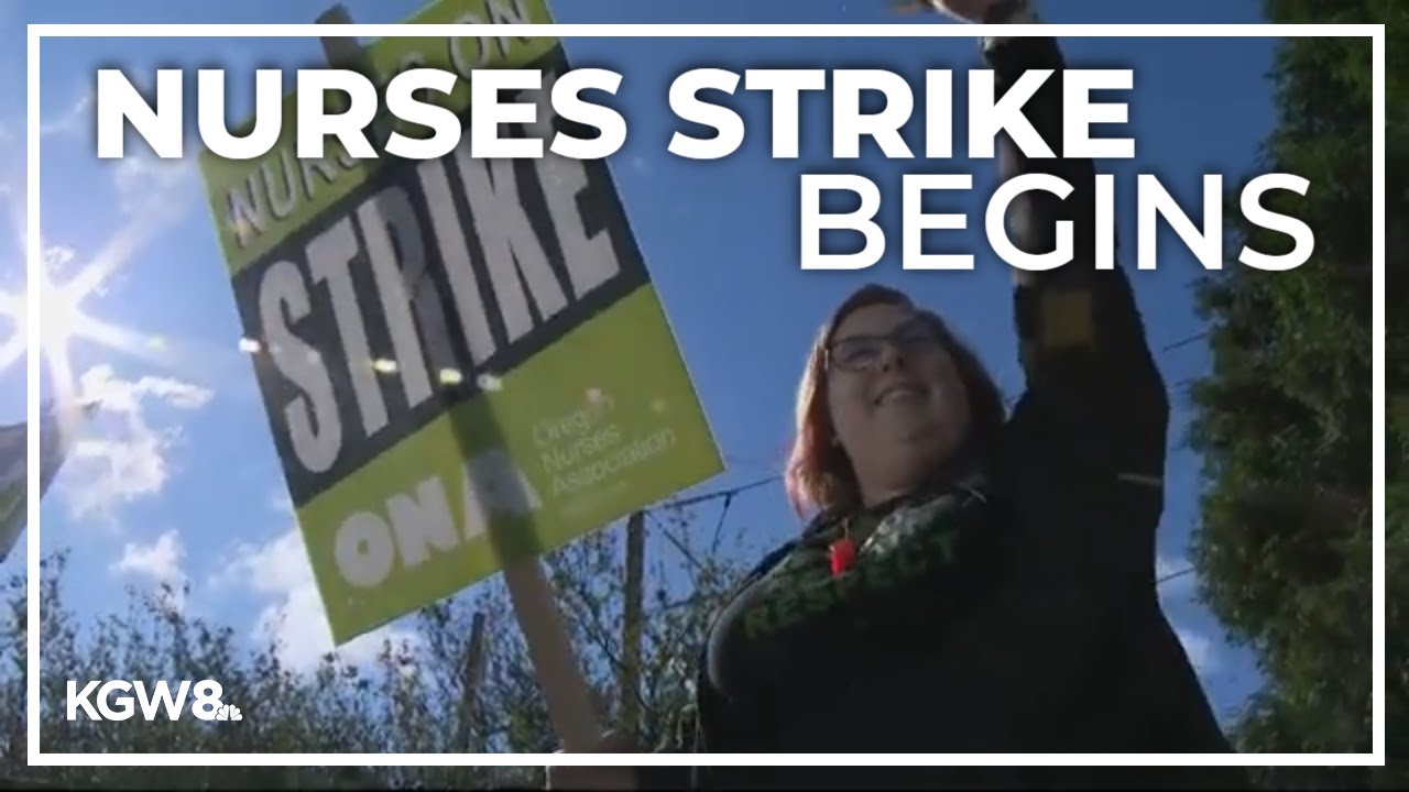 Thousands of Oregon nurses launch 3-day strike - YouTube