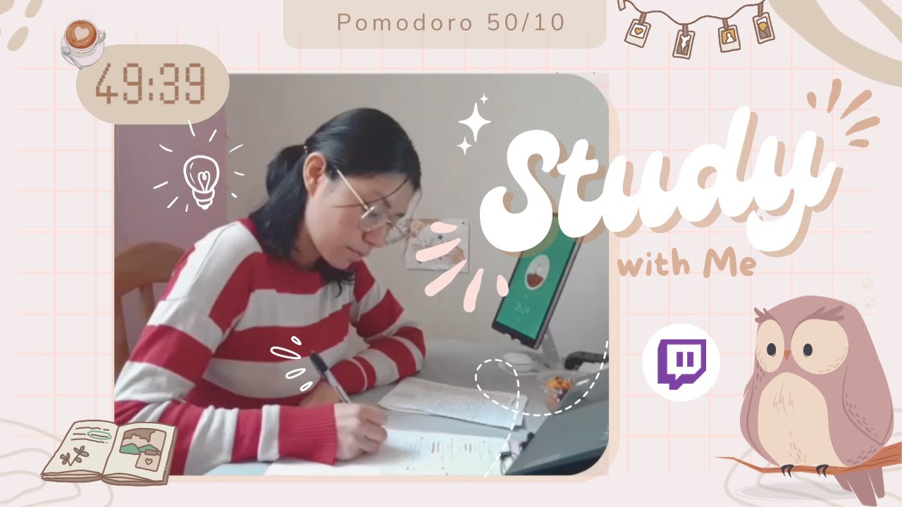 Study/ co-working with me! | Pomodoro 50/10 🎯| Screensaver | Real Time🌷 ...