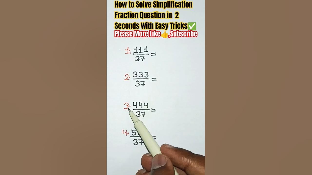 🔥 Solve Fraction Simplification in 2 SECONDS! Easy Trick for Fast Math 🚀 #shorts #trendings ...