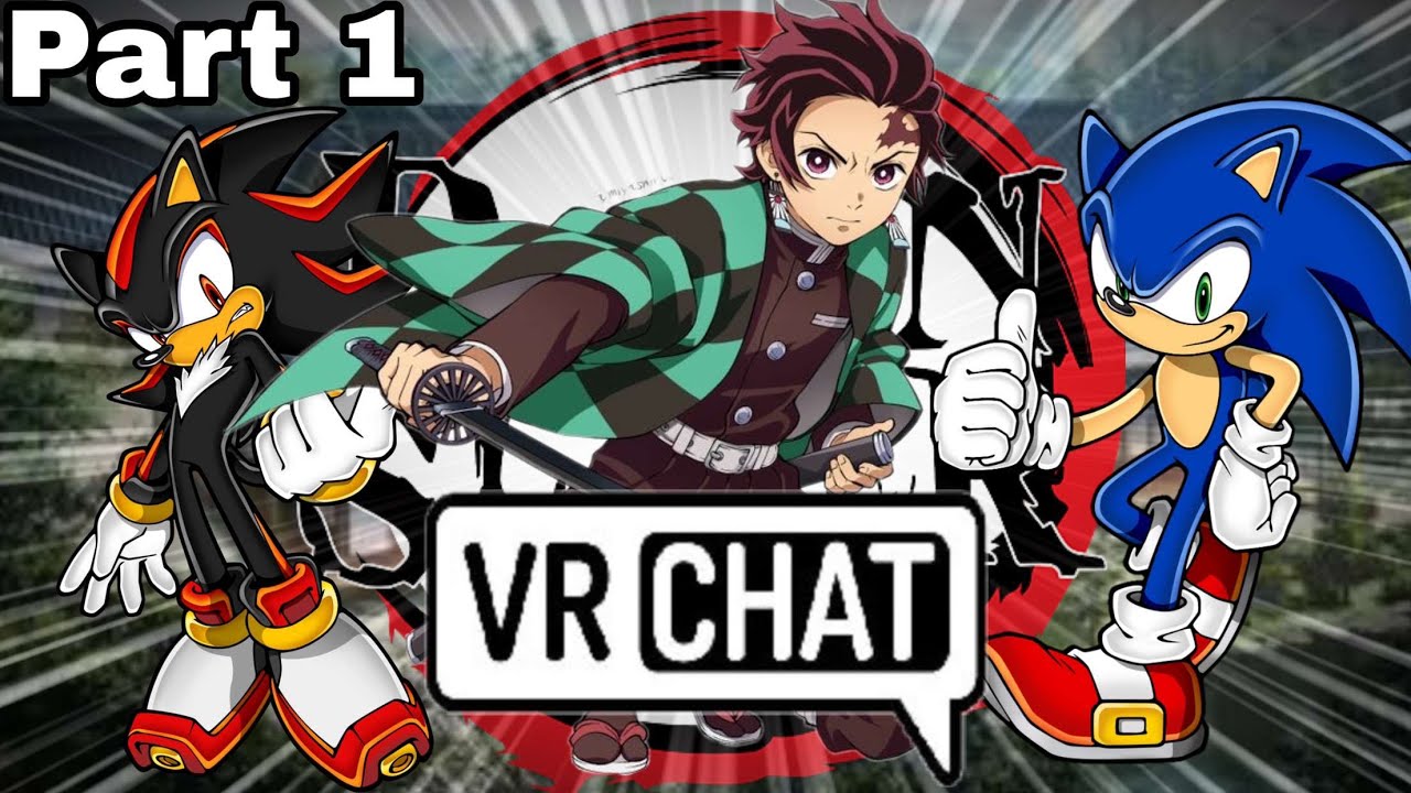 Sonic and shadow meet Tanjiro Kamado in vrchat - YouTube