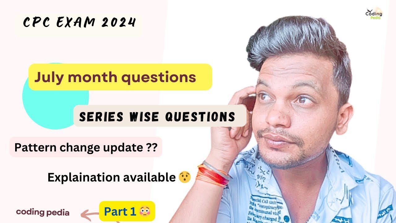 CPC exam 2024 ll July month questions ll Part 1 #cpc #cpcexam #aapc # ...