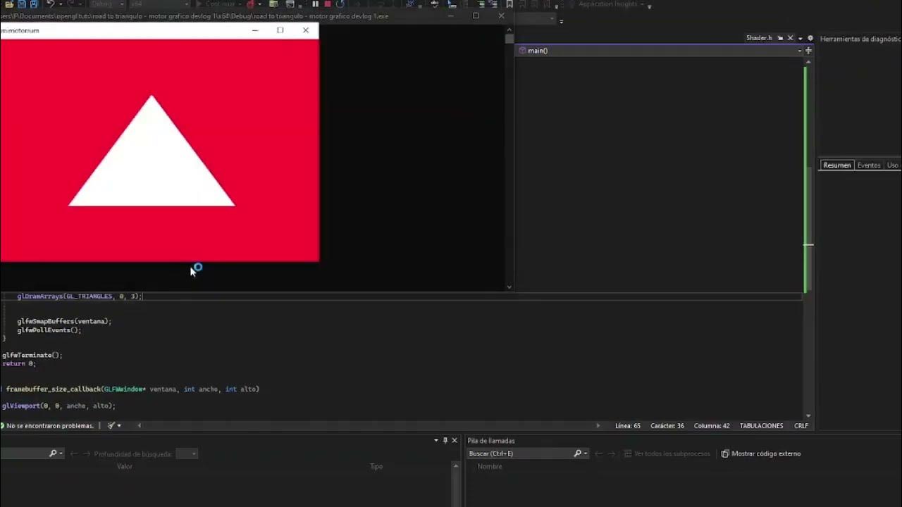 opengl engine devlog #1 - first triangle (glfw-opengl-glad) - YouTube