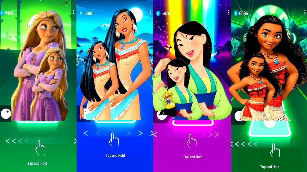 💖Disney Rapunzel Tangled 🆚 Princess Pocahontas 🆚 Mulan 🆚 Moana 💖 ...