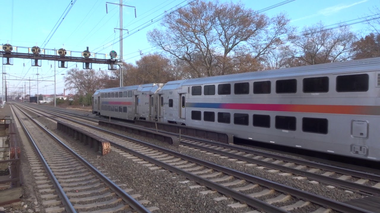 NJT Rail: Penn Station NY bound ALP-46A 4650+MLV NEC Line leaving North ...