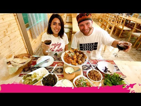 Local ARMENIAN FOOD - Lavash & BBQ Chicken + Old Khndzoresk Cave Village Tour | Goris, Armenia