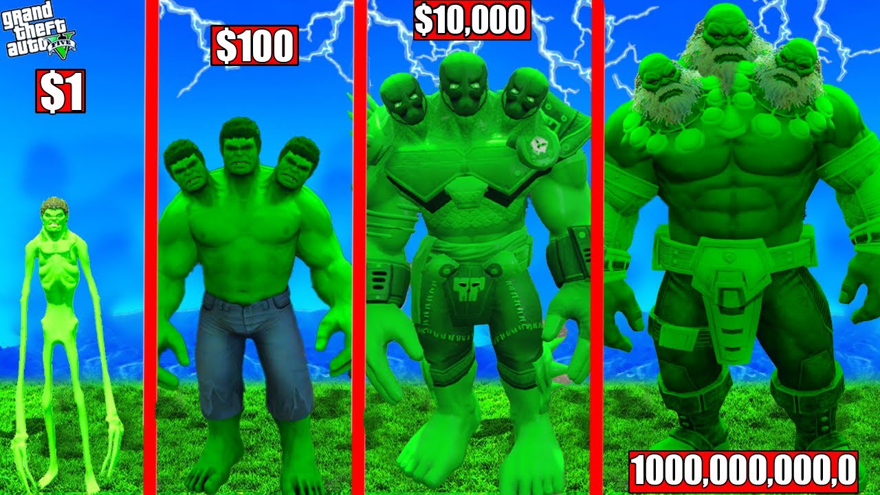 $1 GREEN HULK to $1,000,000,000 in GTA 5 - YouTube