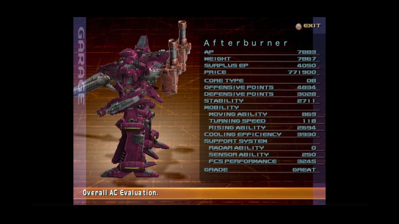 Armored Core AC Showcase - Afterburner (AC Silent Line) - YouTube