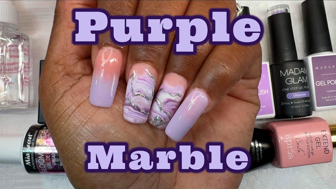 Spring Polygel Nails | How to Ombre and Marble | Nail Enthusiast - YouTube