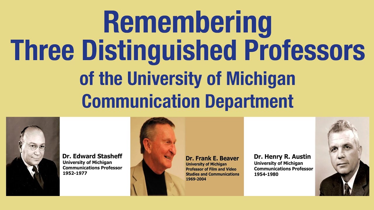 Three U of M Professors of Communication Remembered - YouTube