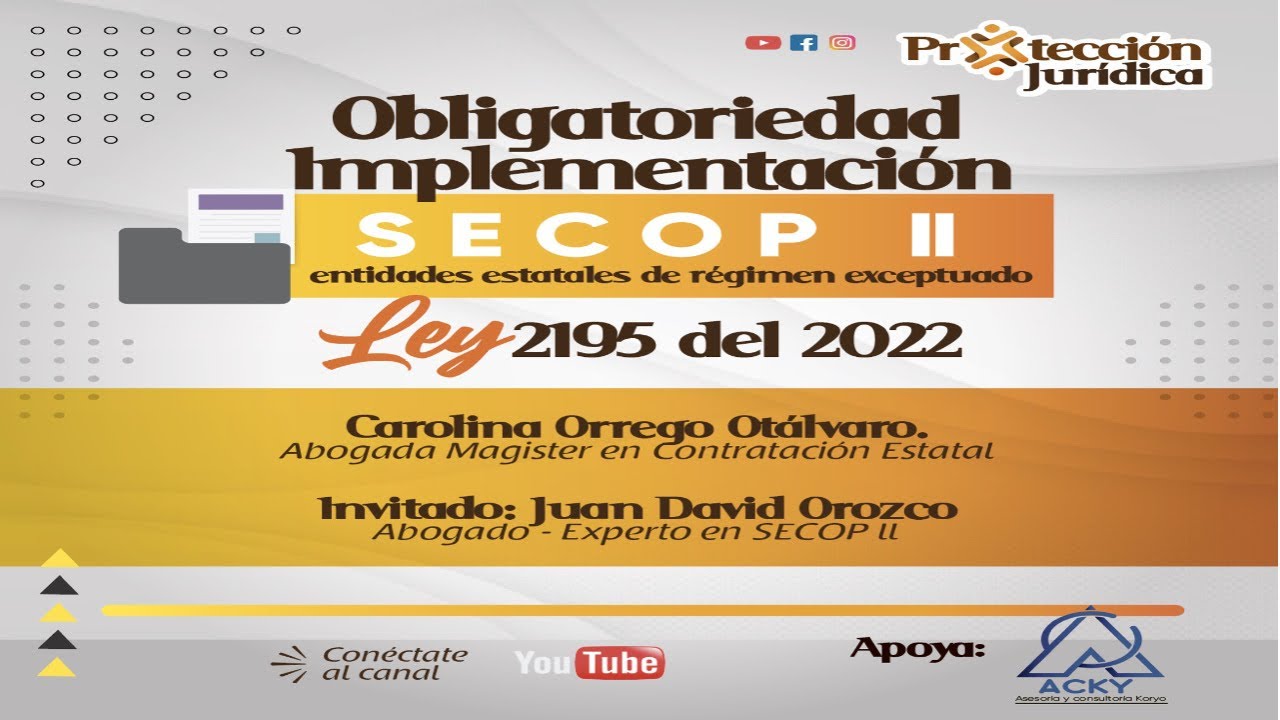 Implementación Secop II Entidades de Régimen Exceptuado - YouTube